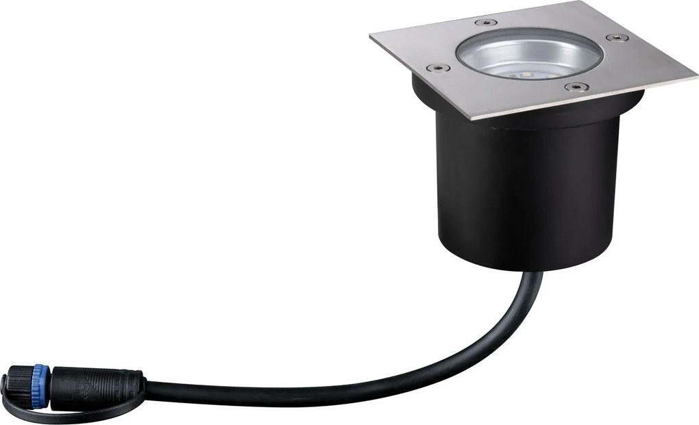 P 94227 Plug & Shine zemní svítidlo hranaté IP65 3000K 4W 24V stříbrná - PAULMANN