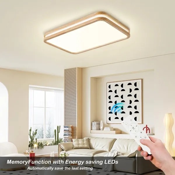 BRILAGI - LED Stmív. svítidlo MOLINA SQUARE LED/54W/230V dub 60x40 cm + DO