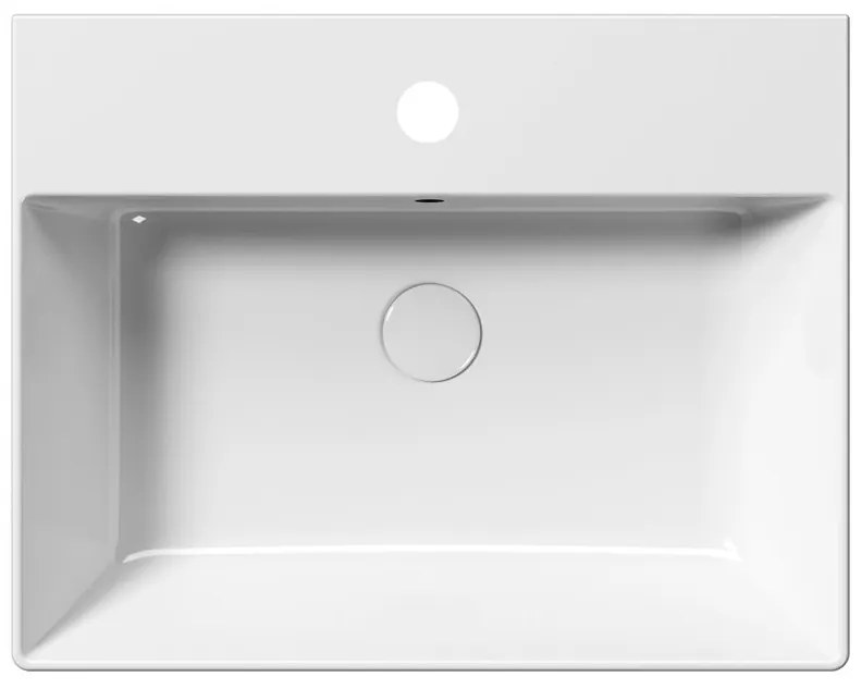 GSI KUBE X keramické umyvadlo 60 x 47 cm rektifikovaná verze s přepadem Extra Glaze bílá 94319111