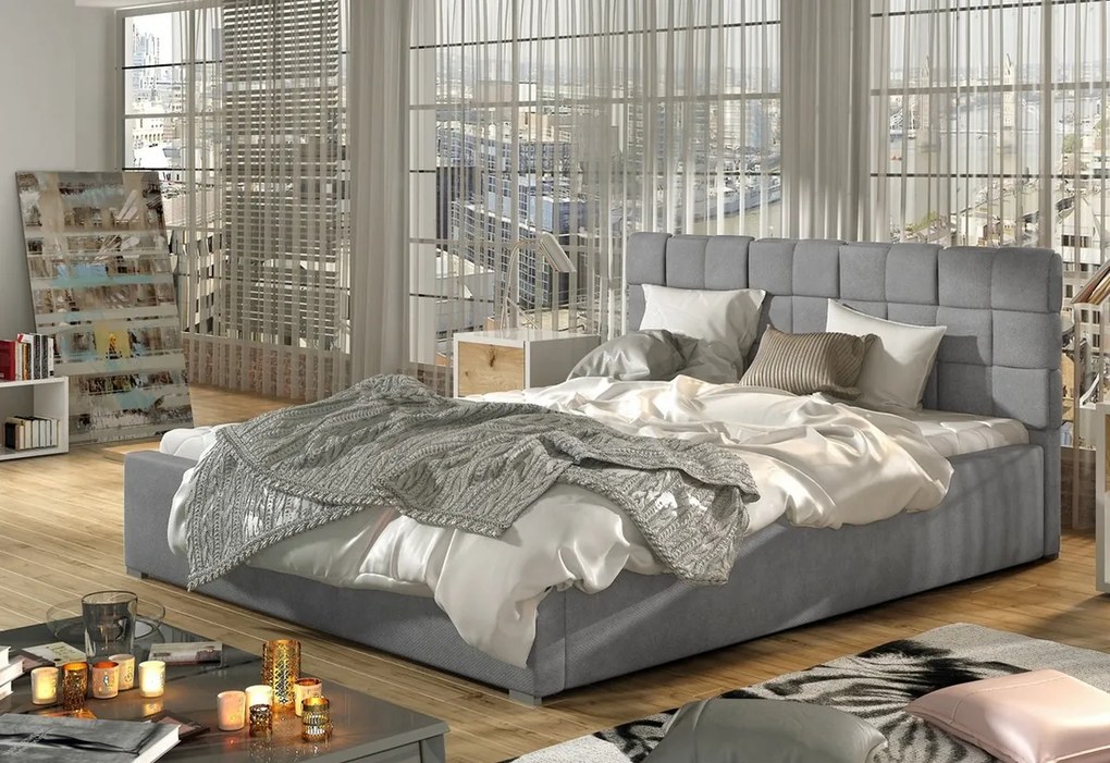 Manželská postel UNDER + rošt + matrace DE LUX, 200x200, paros 05