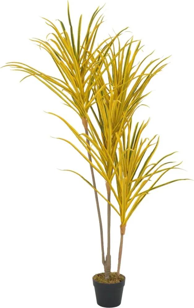 vidaXL Umělá rostlina dracéna s květináčem žlutá 125 cm [280187]