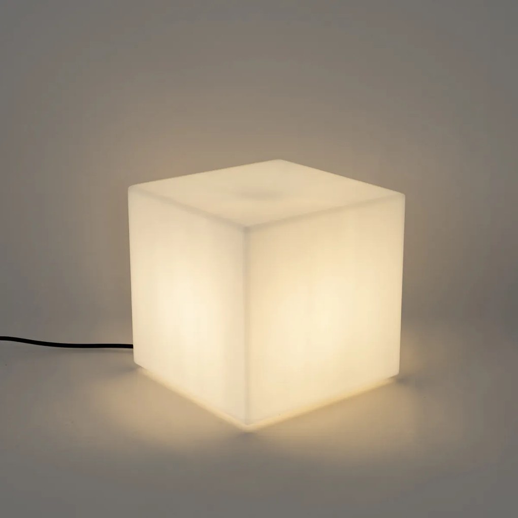 Sada 2 venkovních stojacích lamp bílých 30 a 38 cm čtvercových IP44 - Nura