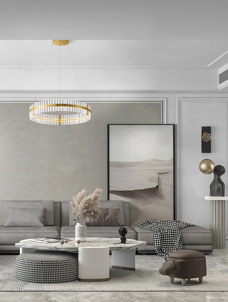 LED stmívatelný platinum zlaté moderní svítidlo Kezo