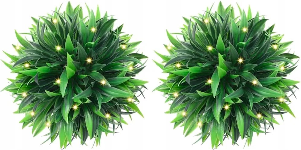 Fionshop 262757735 Umělé buxus koule s Led světly 4 ks zelené 15 cm