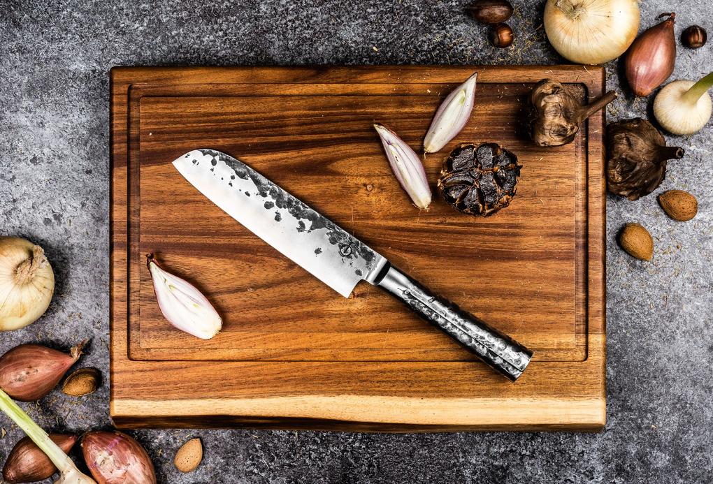 Ručně vyráběné nože z oceli Forged | Sun System Nůž Santoku Intense