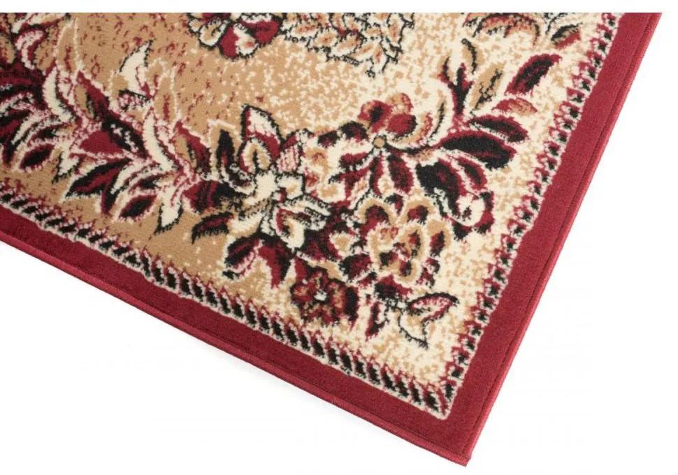 Kusový koberec PP Květiny červený atyp 70x200cm