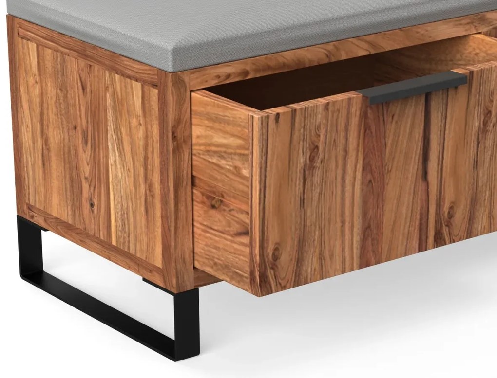 furniture-nabytek.cz - Masivní lavice Sidora z akáciového dřeva, lakovaná, hnědá – 90×41×44 cm