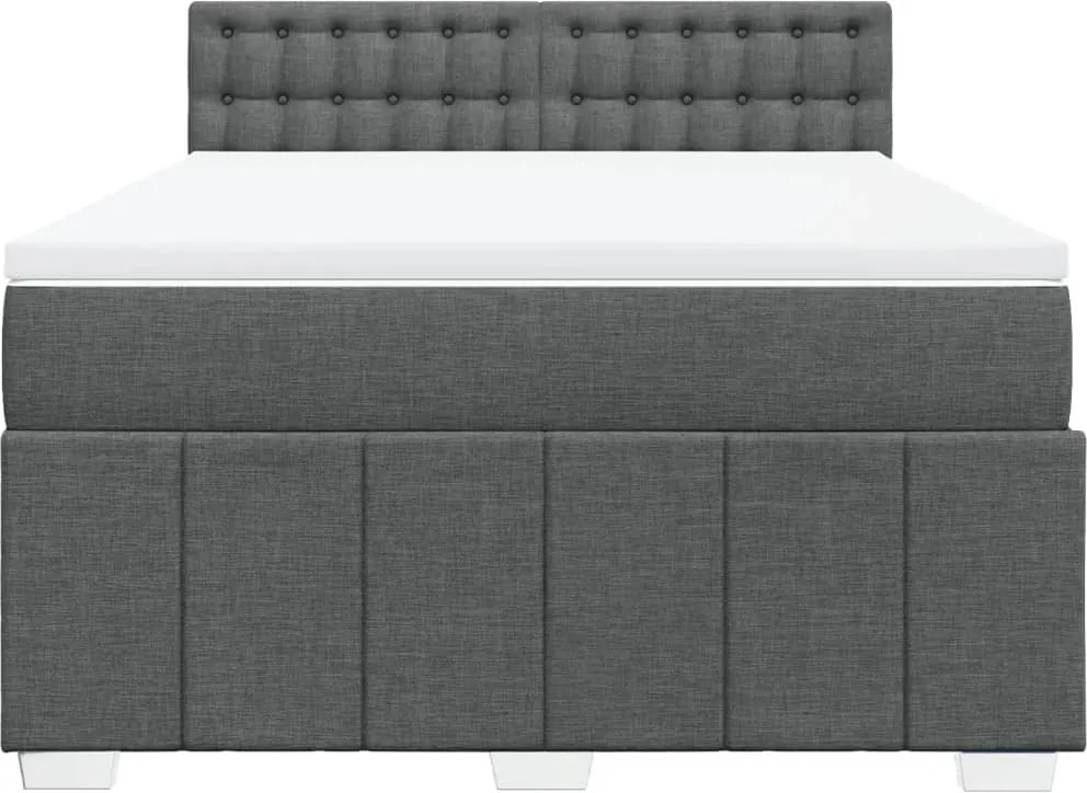 Box spring postel s matrací tmavě šedá 160x200 cm textil 3289434