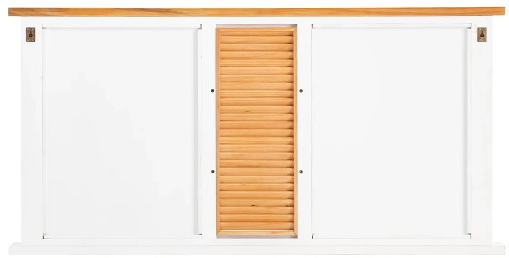 furniture-nabytek.cz - 2dílná koupelnová sada Caprino, masivní borovice/MDF, lakovaná, bílá/hnědá
