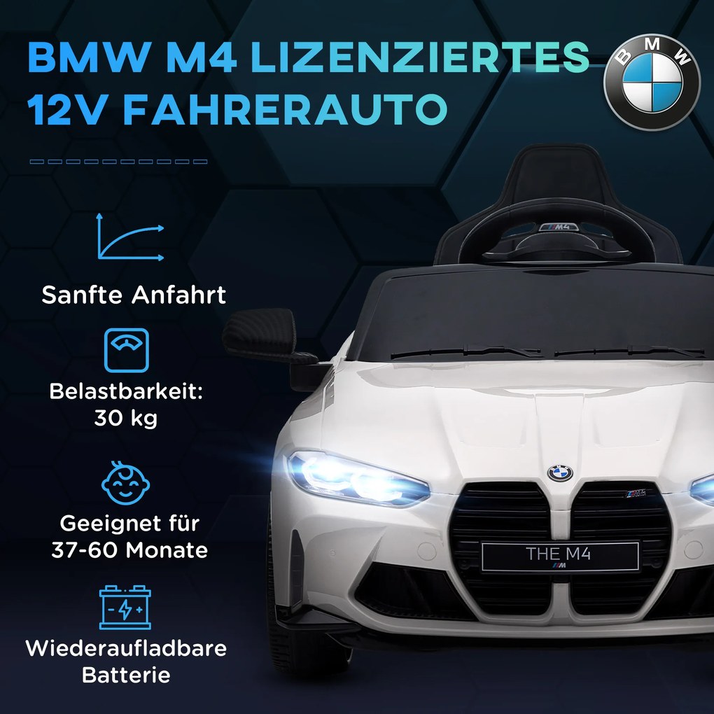 AIYAPLAY dětské elektrické autíčko s dálkovým ovládáním BMW M4 bílé