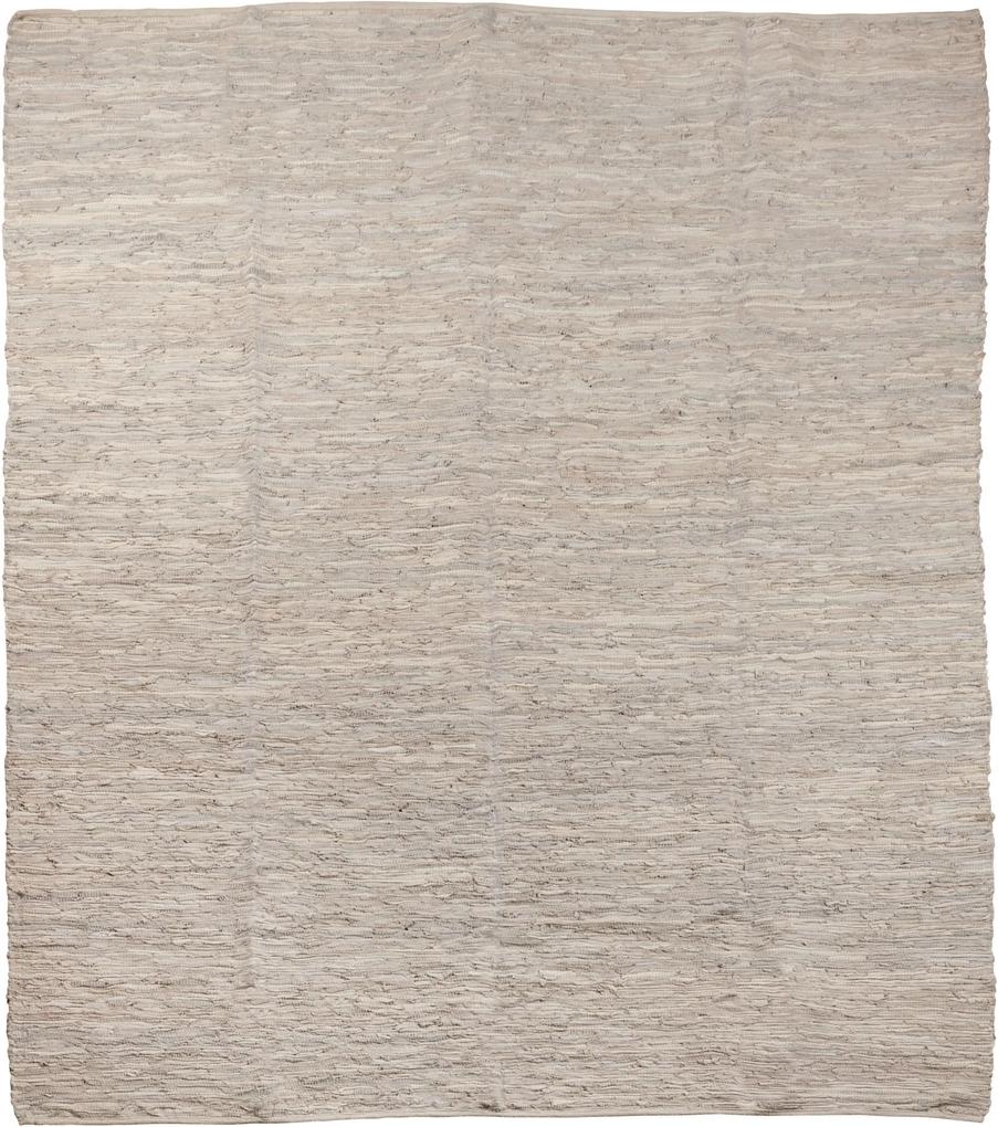 IB LAURSEN Kožený koberec Light Grey 250x300 cm, béžová barva, šedá barva, krémová barva, kůže