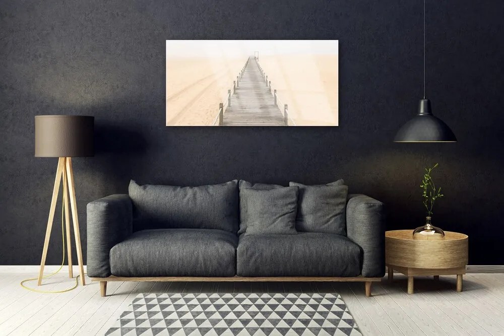 Obraz na skle Most Písek Architektura 125x50 cm
