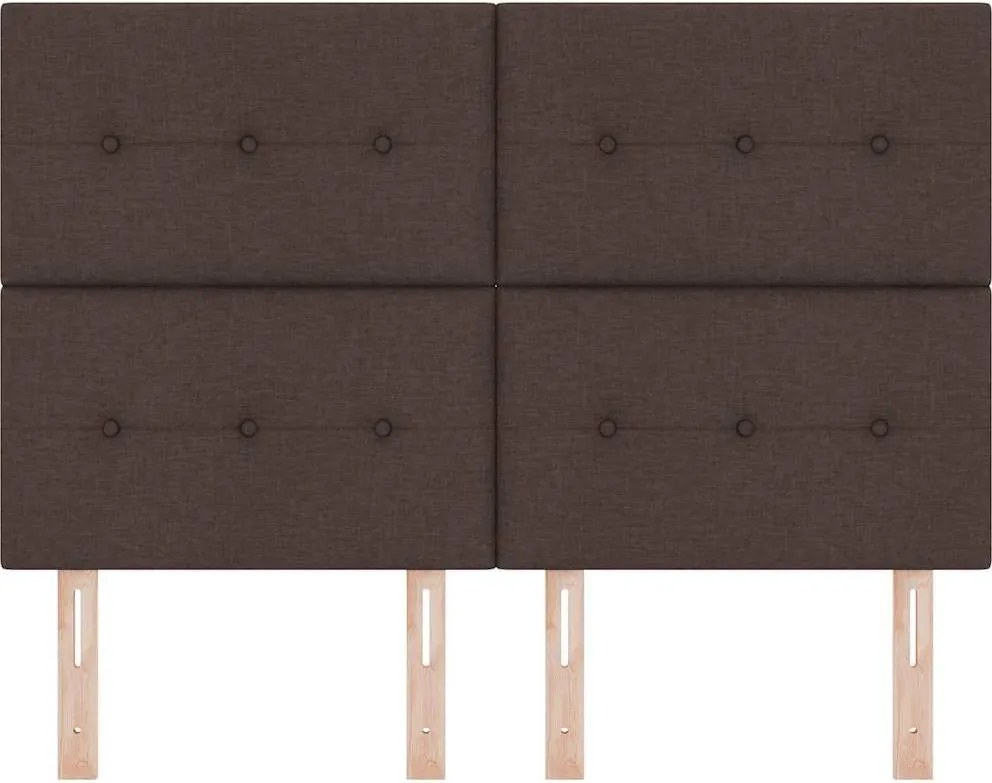 Výškově nastavitelné čelo postele Tmavě hnědá 144 cm textil 3337824