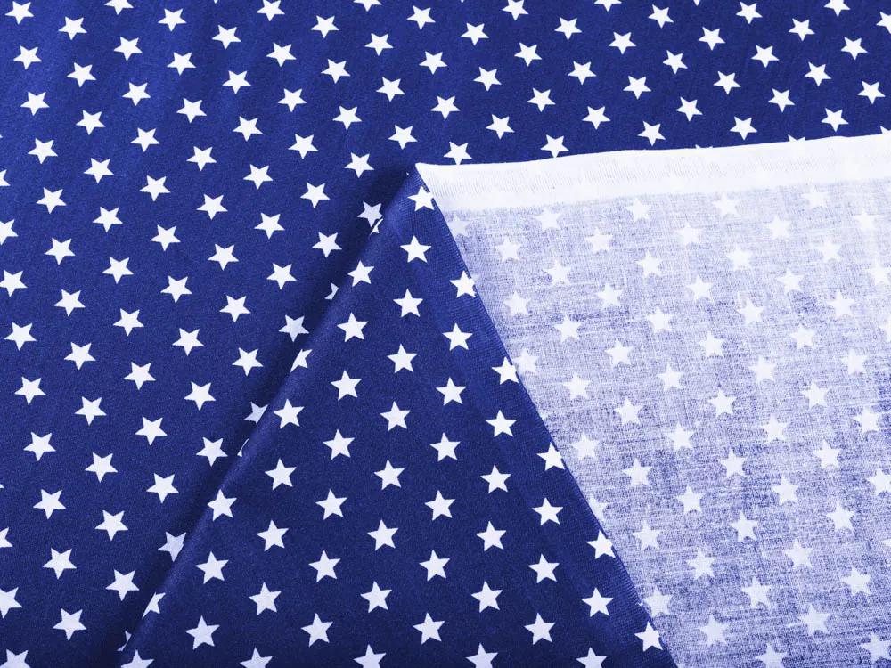 Biante Bavlněný závěs Sandra SA-352 Bílé hvězdičky na modrém 130x170 cm