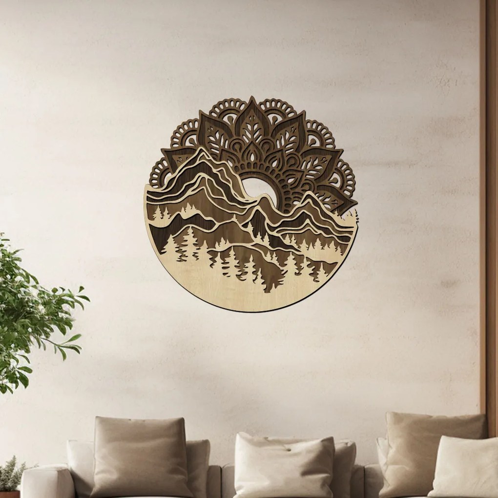 dřevo života 3 vrstvá mandala HORY Zvolte rozměr (cm): 60x60, Zvolte barvu dekoru: Wenge-Javor-Buk