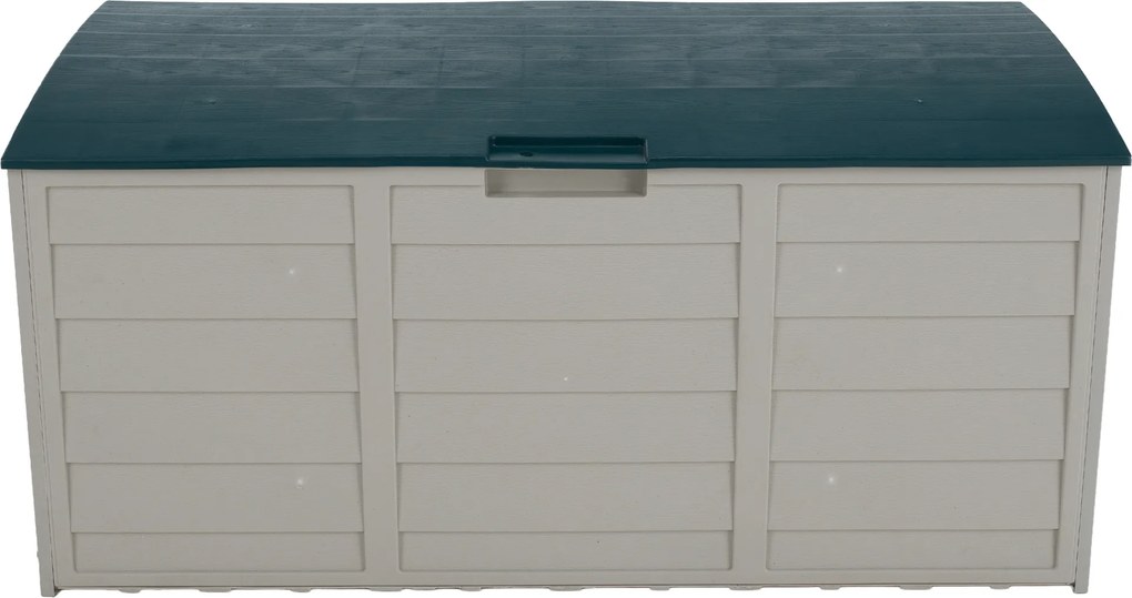 Zahradní úložný box, šedá/zelená, KORTEZ