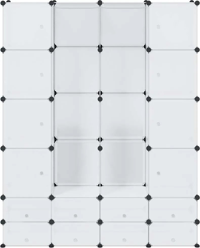 Modulární skříň s 18 přihrádkami bílá 37 x 146 x 180,5 cm 240502