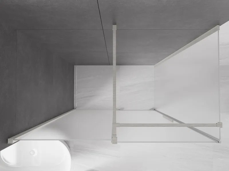 Mexen Velar, sprchový kout s posuvnými dveřmi 160 x 90 cm, 8mm sklo námraza, broušená ocel, 871-160-090-31-97