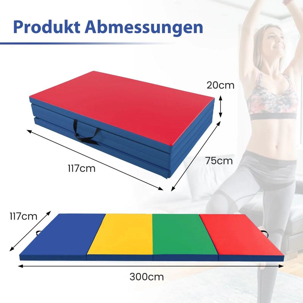 Costway 300 x 117 x 5 cm měkká podlahová rohož z umělé kůže s uchy