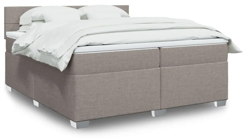 Box spring postel s matrací taupe 200x200 cm textil 3288299