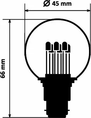 LED žárovka, teple bílá, patice B22