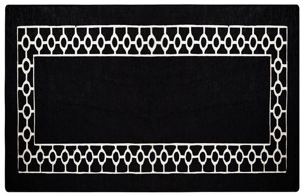 Conceptum Hypnose Kusový koberec Bague - Black, Černá, Bílá Rozměr koberce: 100 x 200 cm
