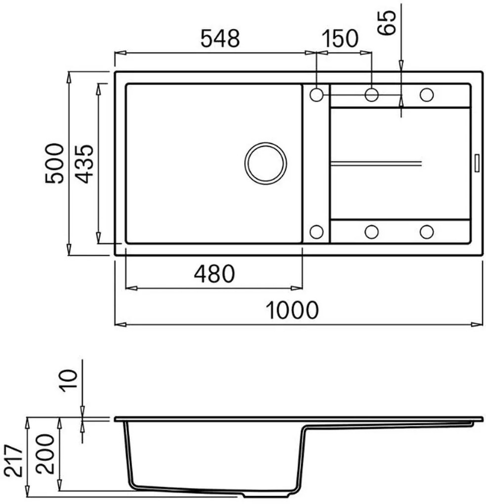 Granitový dřez Elleci Unico 480 White K96