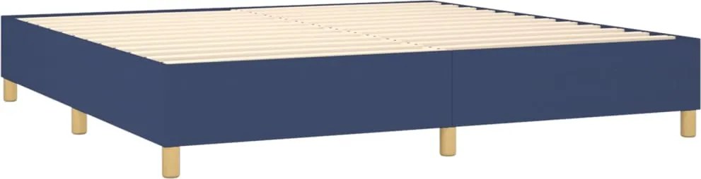 Box spring postel s matrací a LED modrá 200x200 cm textil 3138827