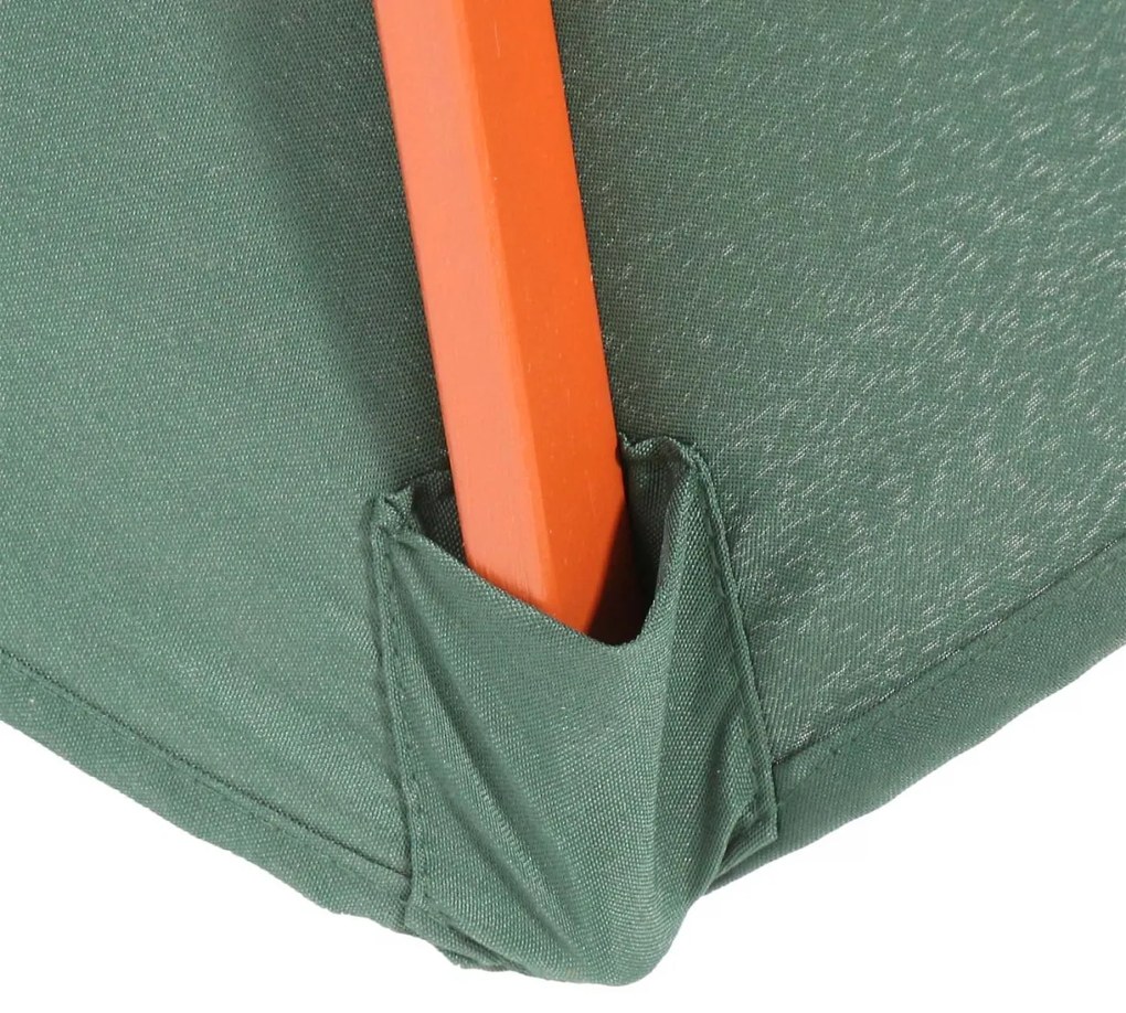 Slunečník Florida Ø 3,5m - polyester/dřevo - zelená