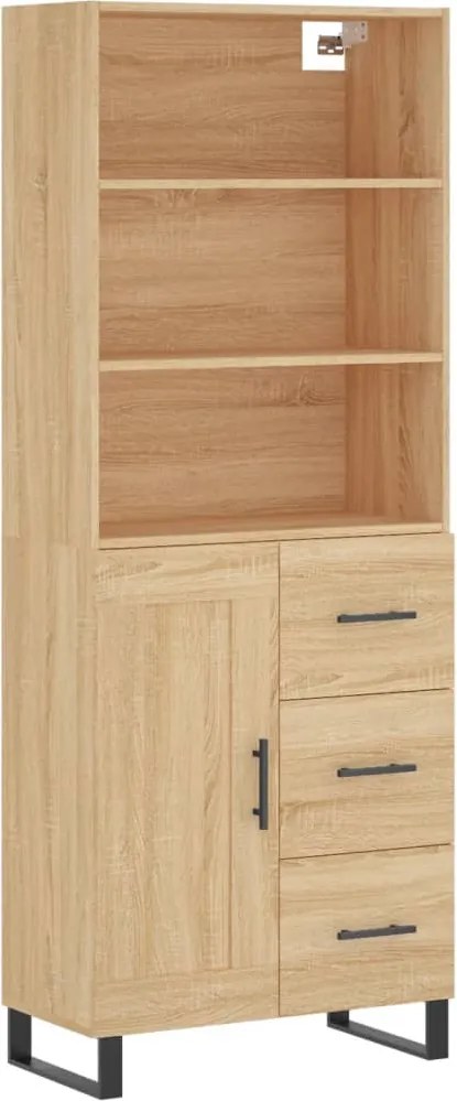 Skříň highboard dub sonoma 69,5 x 34 x 180 cm kompozitní dřevo 3190048