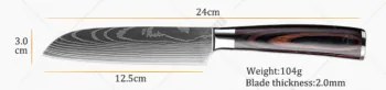 Kuchyňský Santoku nůž 5" XITUO SAGA ocel 7CR17 440C