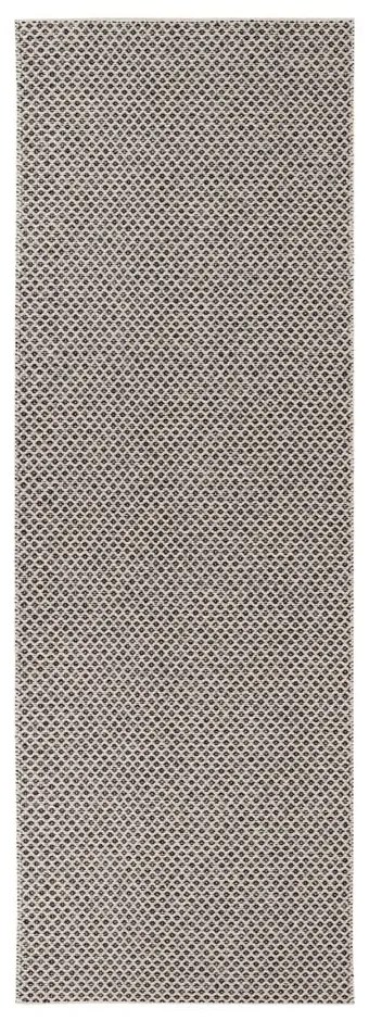 Krémovo-černý běhoun vhodný do exteriéru Narma Diby, 70 x 150 cm