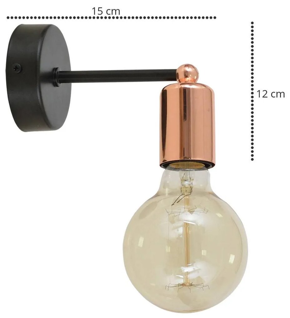 Nástěnné svítidlo EDISON, výběr ze 3 barev