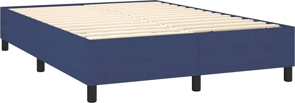 Box spring postel s matrací a LED modrá 140x200 cm textil 3135123
