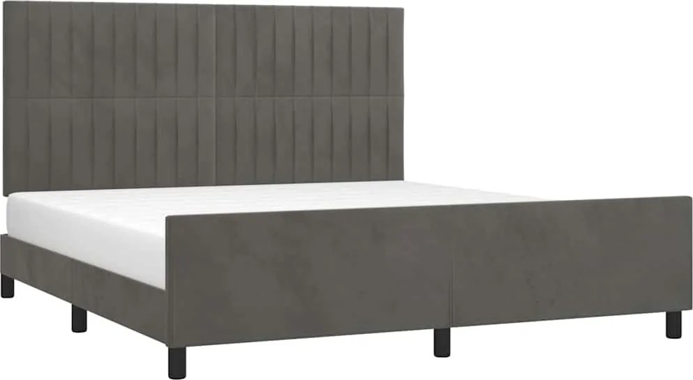 Rám postele s čelem tmavě šedý 180x200 cm samet 3125892