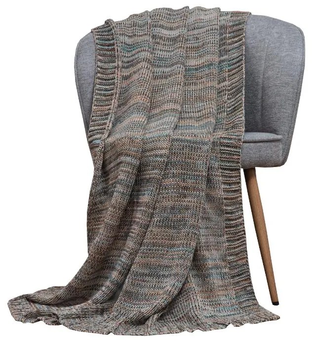 SCANquilt pletený pléd MELANGE melír pastelová střední 130 x 200 cm