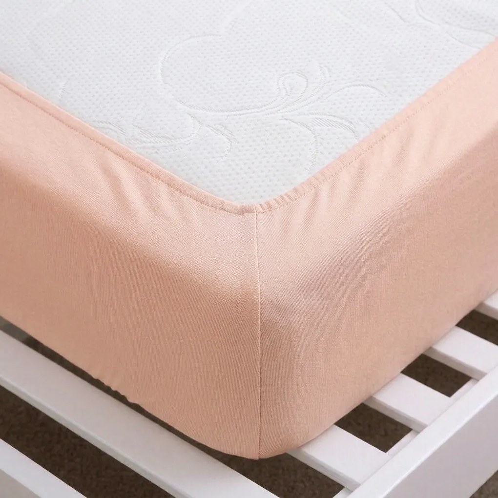 4Home Jersey prostěradlo DELUXE pudrová, 90–100 x 200 cm, 90–100 x 200 cm