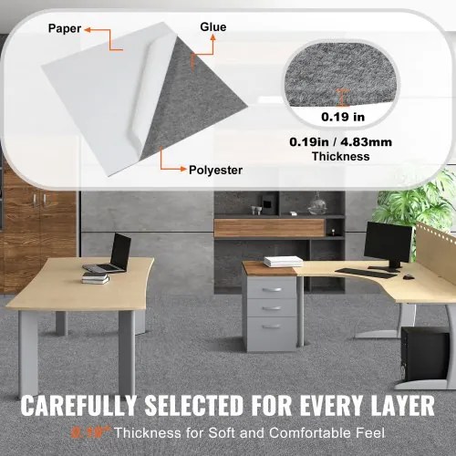 Kobercové dlaždice odlupujte a přilepte, čtvercové samolepicí 61 × 61 cm