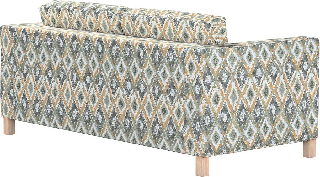Potah na pohovku IKEA  Karlanda rozkládací, krátký barva modrá látka pletený vzor, vzorované