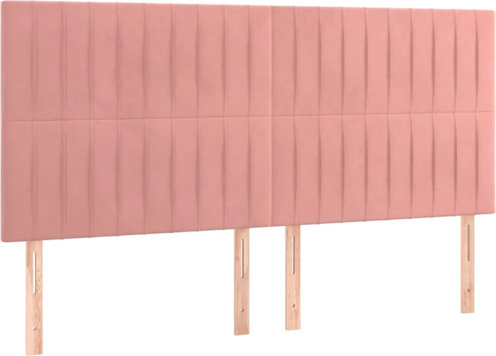 Box spring postel s matrací růžová 180x200 cm samet 3137982