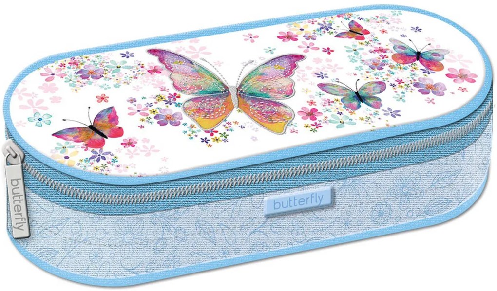 _Ostatní 1_ Penál oválný Motýlci 22x10cm dětské školní pouzdro s rozvrhem hodin 2