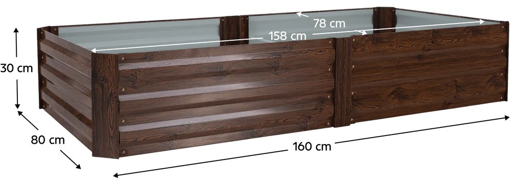 Kondela Vyvýšený záhon, hnědý, ocel, NONKY TYP 7