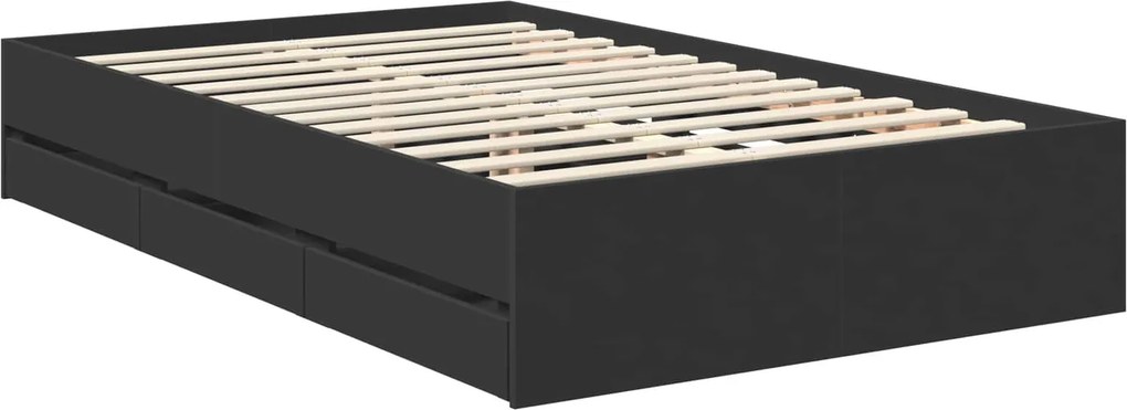 Rám postele se zásuvkou Černá 120 x 190 cm Inženýrské dřevo 3407999