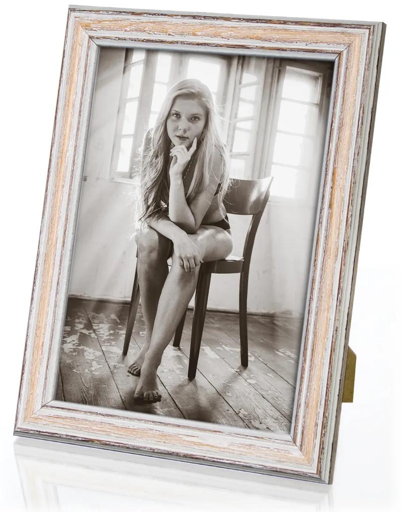 OLD FRAME rámeček dřevěný na fotky: 10x15cm, zasklení: Sklo