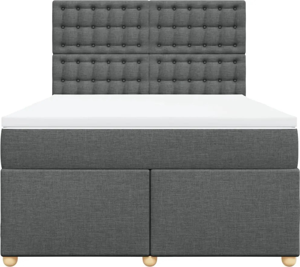 Box spring postel s matrací tmavě šedá 160x200 cm textil 3293646