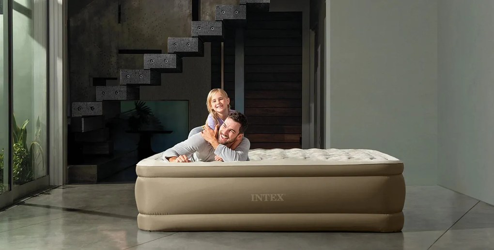 INTEX QUEEN ULTRA PLUSH AIRBED WITH FIBER-TECH BIP 152x203x46 cm 64428NP