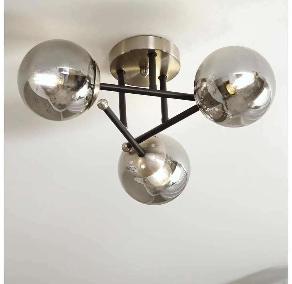 Brilagi - Přisazený lustr MALIVA 3xE14/15W/230V matný chrom/kouřová LM-3.220/SATYNA/NIKIEL