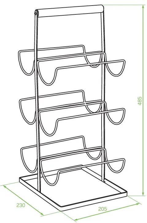 Laveo Oslo, stojan na láhve vína, 6ks, černá-hnědá, LAV-ELS_700A