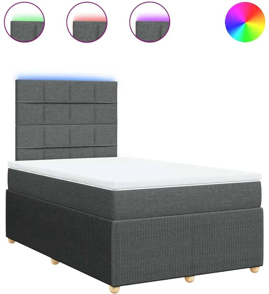 Box spring postel s matrací tmavě šedá 120x190 cm textil 3294296