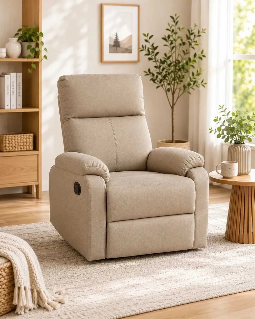 LuxuryForm DESIGN Televizní křeslo CARLOS s polohováním - béžové
